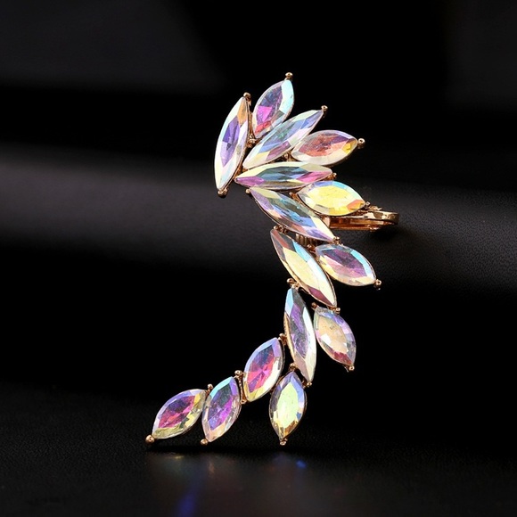 Jewelry | Iridescent Crystal Rhinestone Ear Cuff Earring | Poshmark